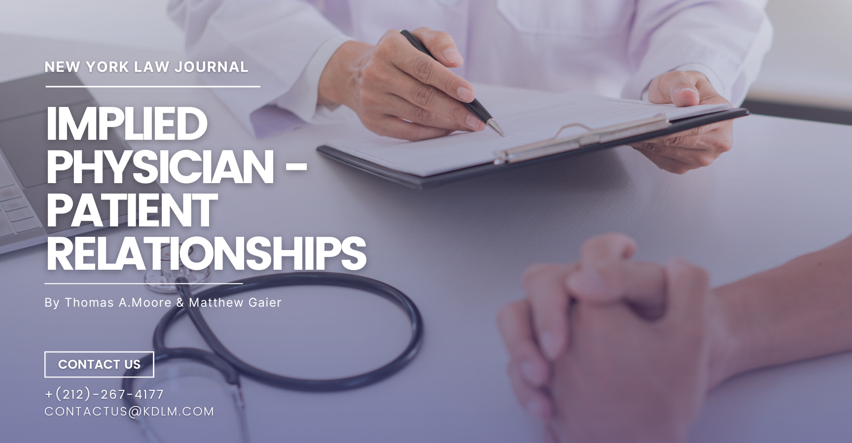 Implied Physician-Patient Relationships: Insights from NY Medical ...